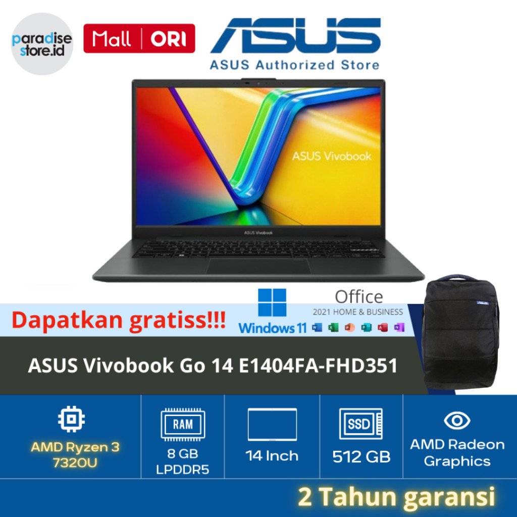Jual ASUS Vivobook Go 14 (E1404) - E1404FA-FHD351 14 Inch FHD / Ryzen 3 ...