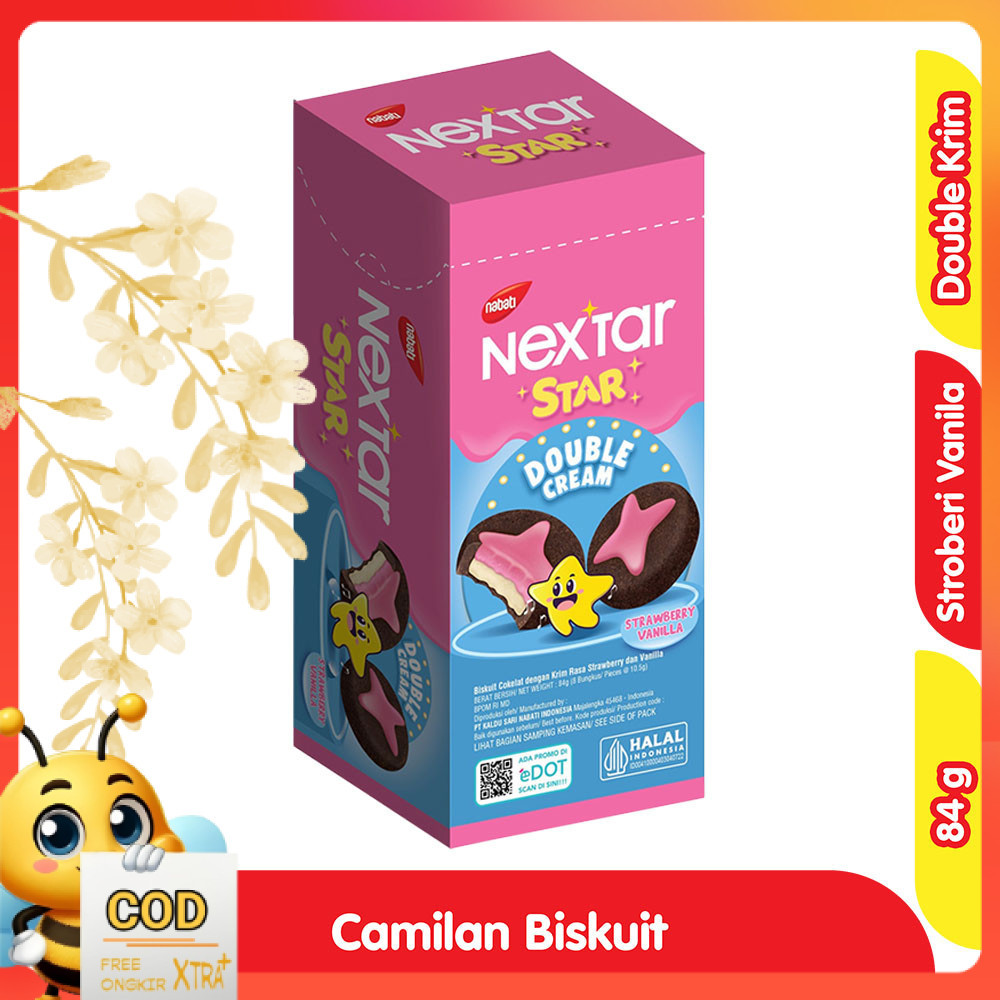 Jual Nextar Star Richoco Biskuit Double Krim Stroberi Vanila 84 g ...