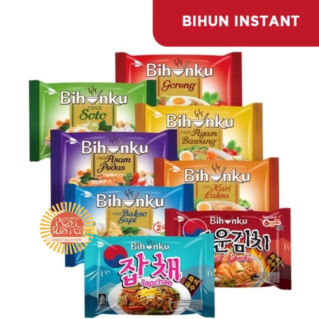 Jual Bihunku Bihun Instant Goreng dan Kuah 55gr Aneka Rasa BPOM Halal ...