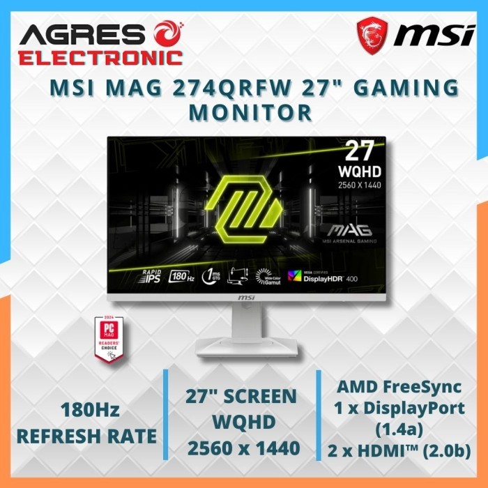 Jual MSI MAG275QF 27 WQHD 180Hz 27" INCH FLAT IPS GAMING MONITOR RESMI ...