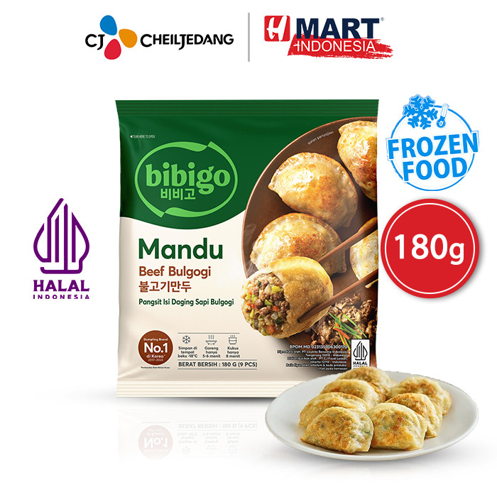Jual CJ BIBIGO Mandu Beef Bulgogi - Pangsit isi Daging Sapi Bulgogi 180g | Shopee Indonesia