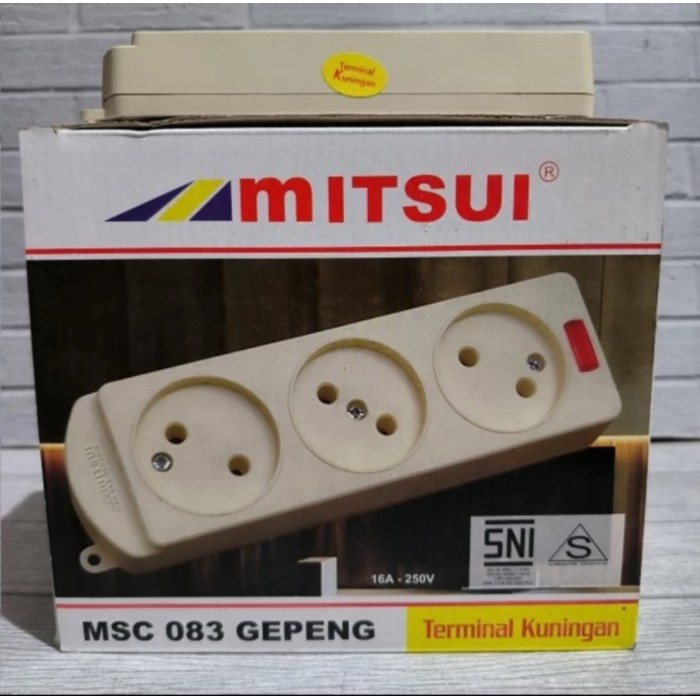 Jual Mitsui Stop Kontak Gepeng / Datar / Lepes 3 Lubang Gepeng MSC 083 | Shopee Indonesia