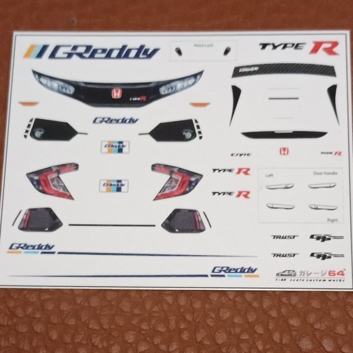 Jual Decal Set Hotwheels Honda Civic Type R FK8 Greddy transparant ...