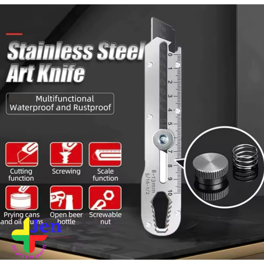 Jual Pisau Cutter Besi 9in1 Stainless Steel 15mm pemotong Serbaguna ...