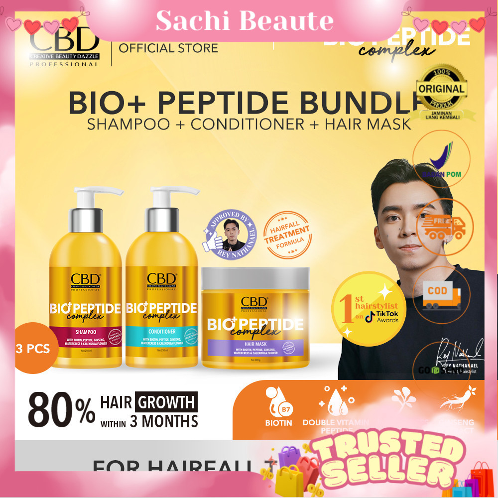 Jual CBD BIO+PEPTIDE COMPLEX Shampoo / Conditioner / Hair Mask for Hair ...