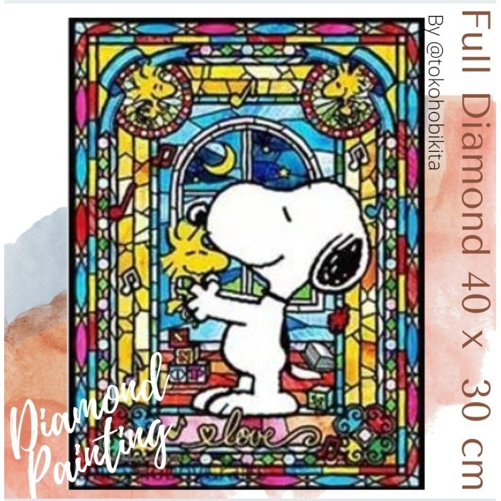 Jual [New Arrival] Diamond painting cartoon mozaik snoopy full diamond ...
