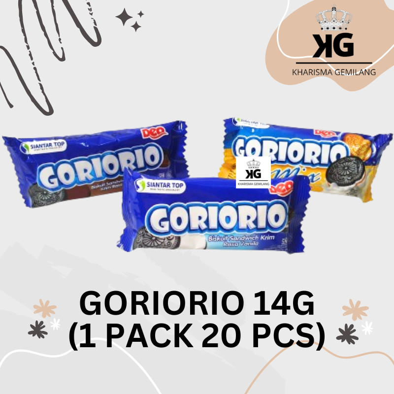 Jual KG - GORIORIO 14g (1 PACK ISI 20 PCS) Biskuit Oreo Coklat Vanila ...