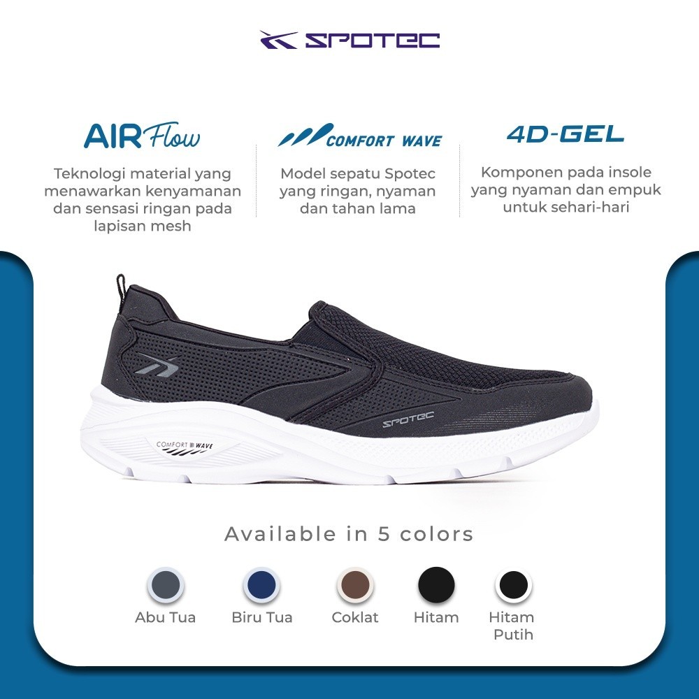 Jual Spotec Walking Onyx Sepatu Slip On Pria Wanita - Hitam Putih ...