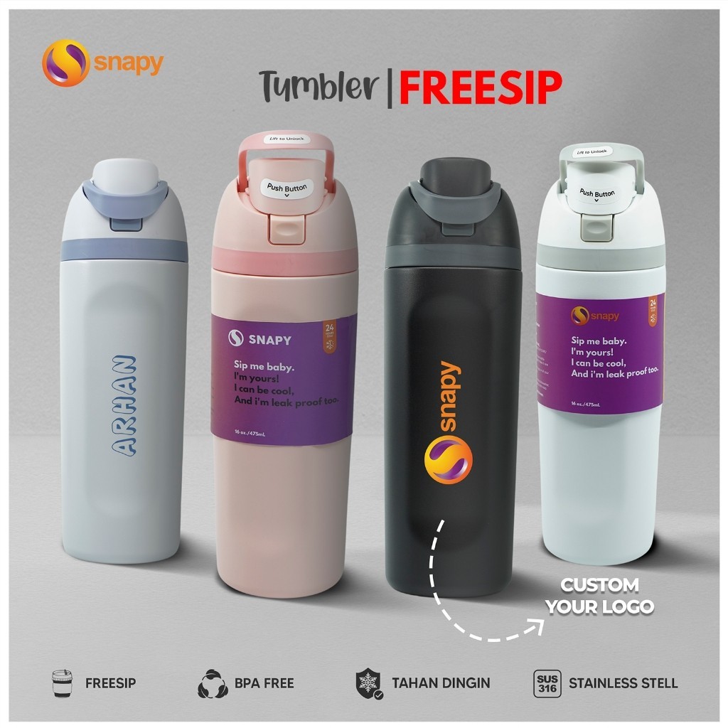 Jual AF67YZ Botol Minum Tumblr Custom Insulated Water Bottle Freesip ...