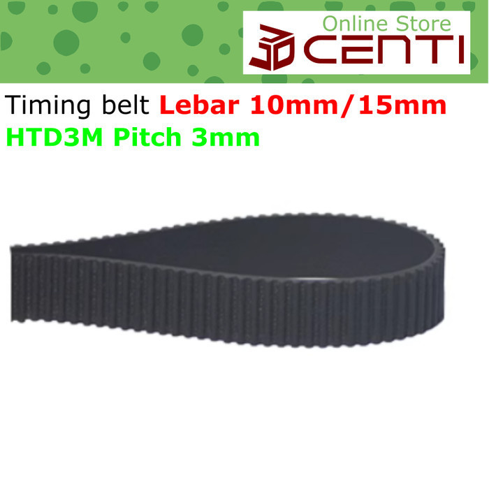 Jual Timing Belt HTD3M 10mm 15mm Full Rubber elastis pitch 3mm open loop untuk laser dan cnc ...