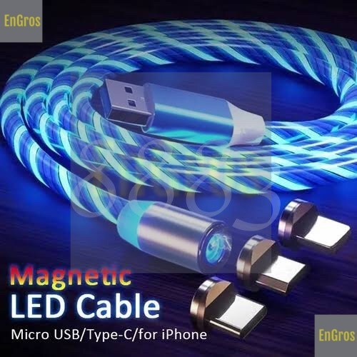 Jual LED MAGNET Kabel Cas Magnet 3 in 1 Micro Typec Lightning Kabel ...