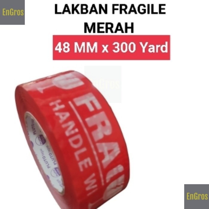 Jual 300Y FRAGILE MERAH Lakban Fragile 300 yard Lakban 300Y Lakban ...