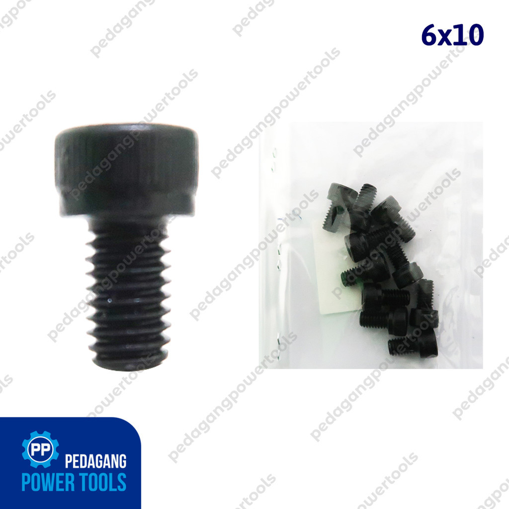 Jual JP Baut L M6 x 10 mm Isi 10 pcs Baja Hitam Hex Socket Head Cap Screw 6x10 Hexagon Skrup ...