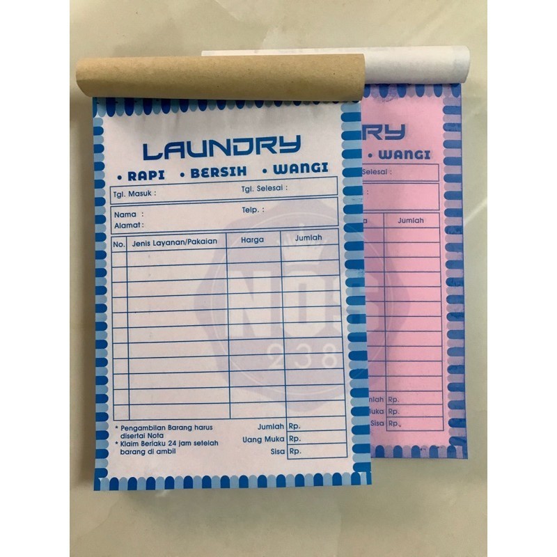 Jual Nota Laundry 1Ply dan 2ply 1/4folio isi 100lembar | Shopee Indonesia