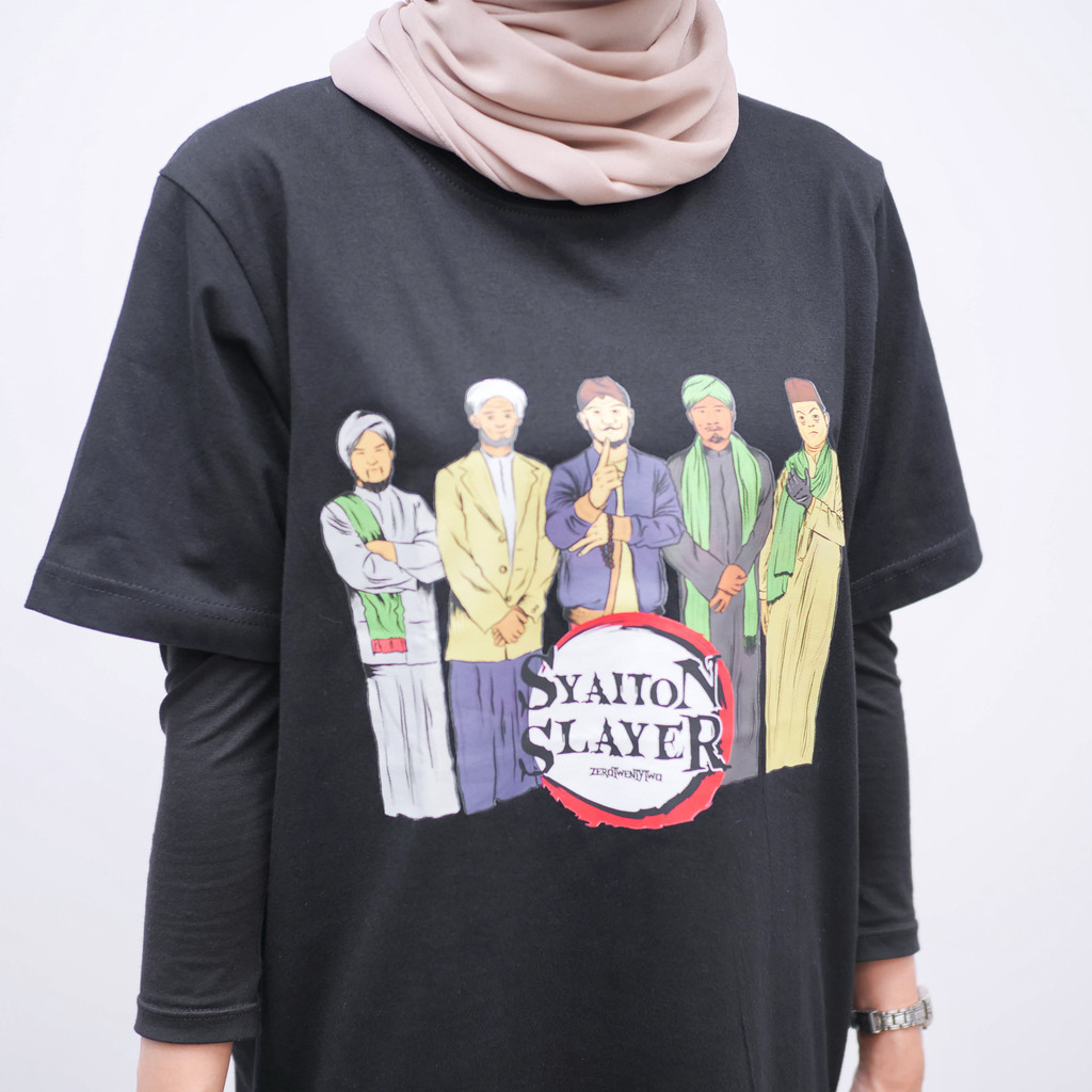 Jual Kaos Plesetan Anime Parodi Manga Syaiton Demon Slayer Hitam | T ...