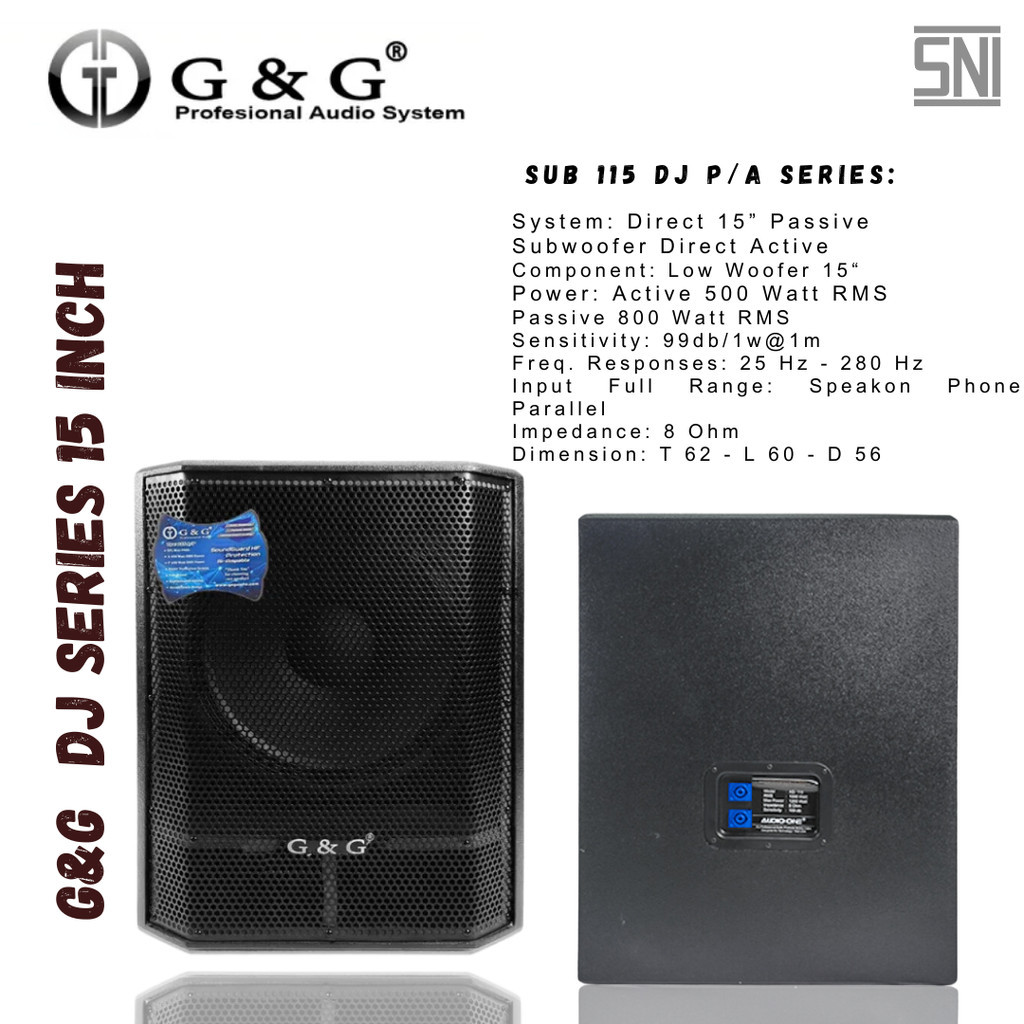 Jual Digital Sound System Subwoofer G&G DJ Series Subwoofer 15 Inch-18 ...