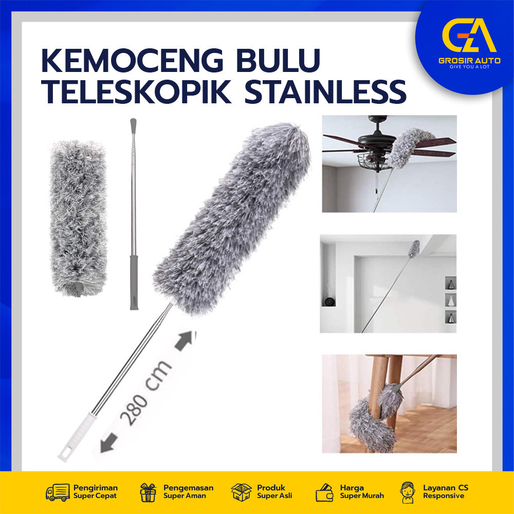 Jual Kemoceng Microfiber Gagang Dapat Diatur 280cm Teleskopik Alat ...
