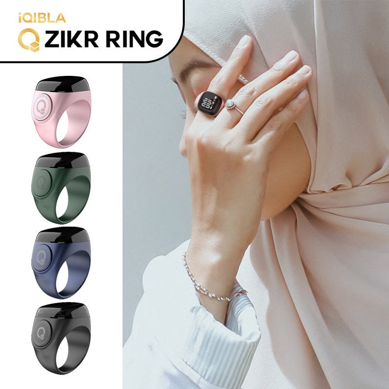 Jual IQibla Zikr Smart Ring Cincin Tasbih Digital Bluetooth Ring LED ...