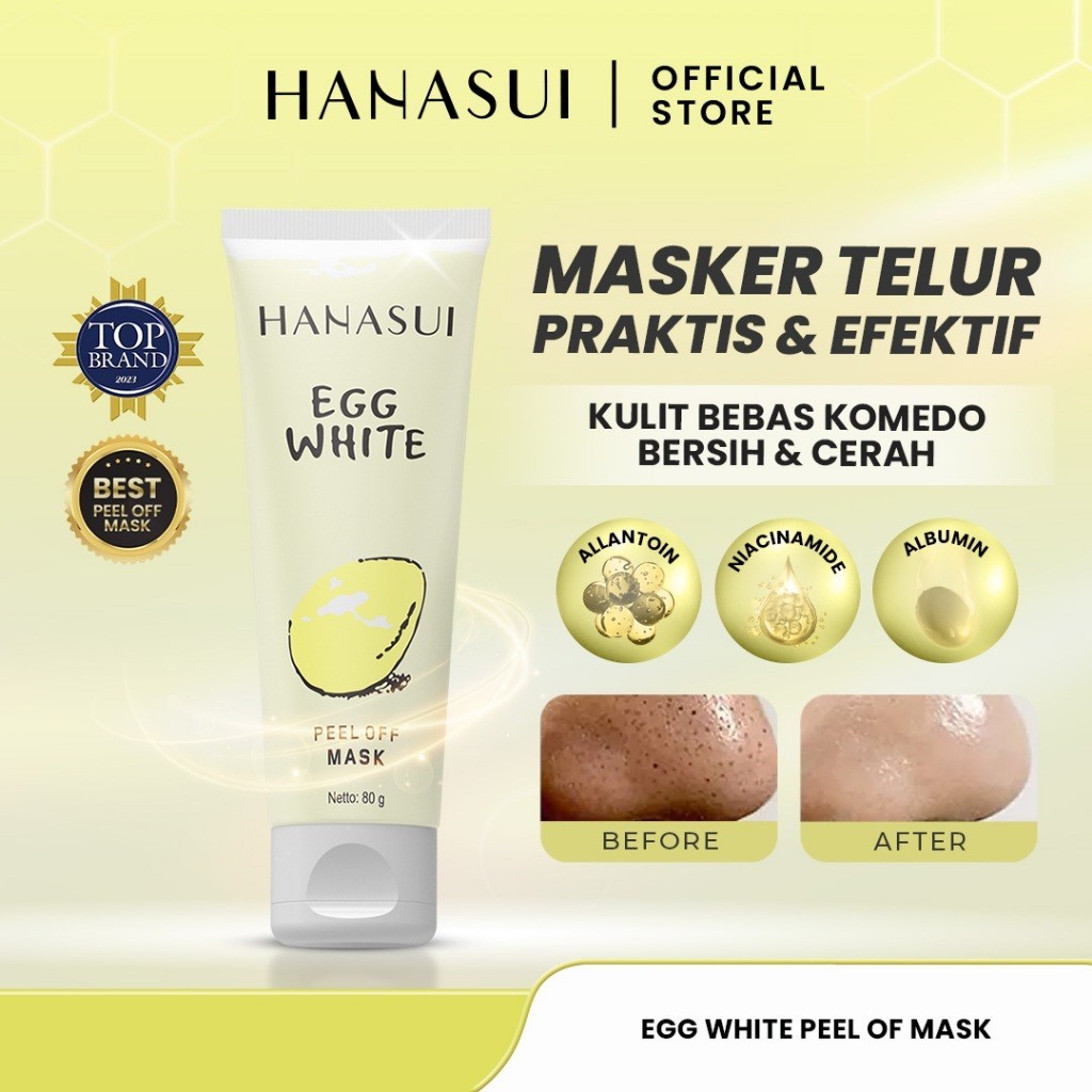 Jual Hanasui Egg White Peel Off Mask Tube 80gr | Shopee Indonesia