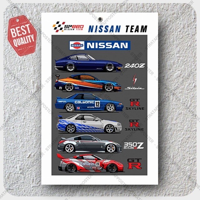Jual Poster Mobil Balap Klasik Nissan Dekorasi Hiasan dinding Otomotif ...