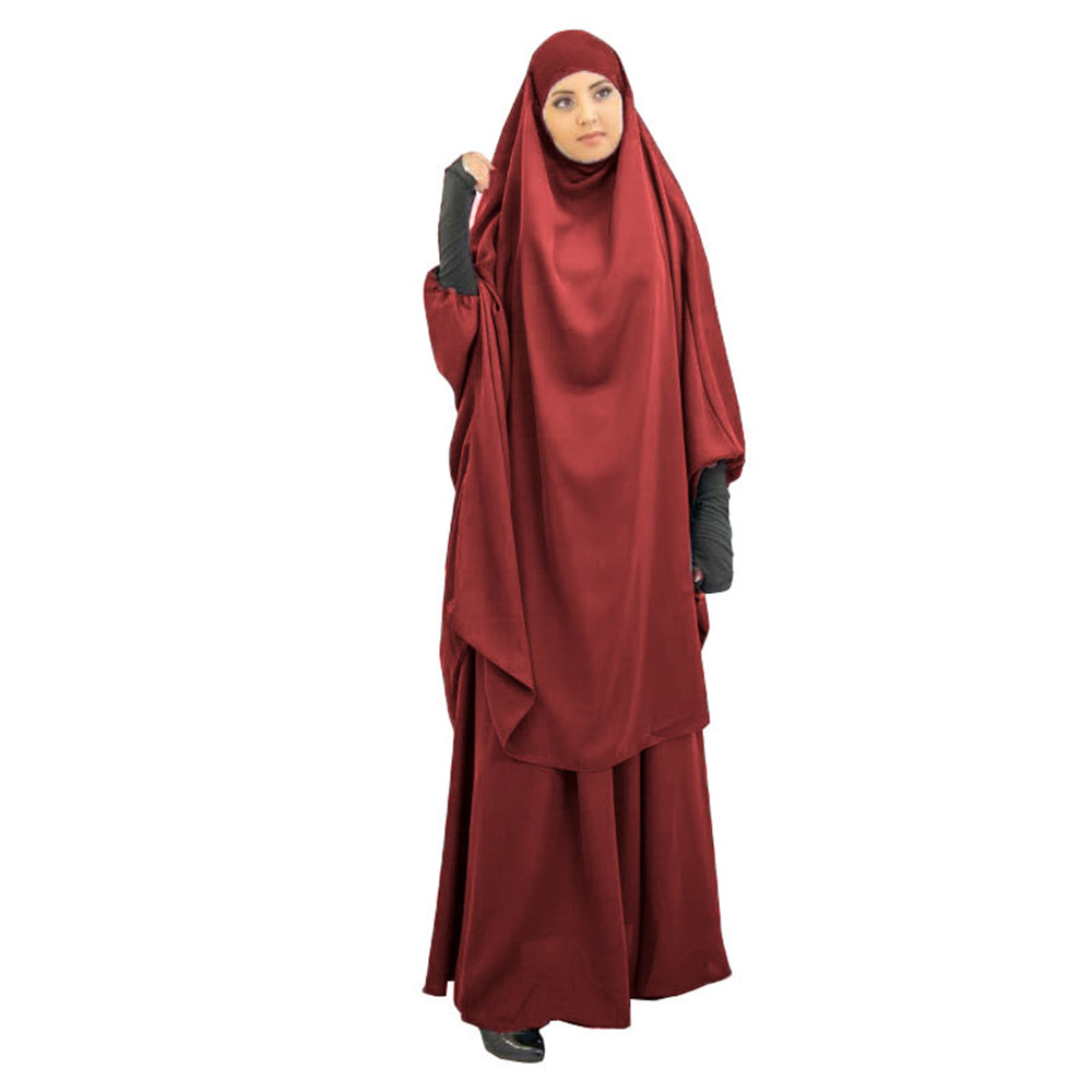Jual Women Hooded Muslim Hijab Dress Eid Prayer Garment Robe Abaya Long ...