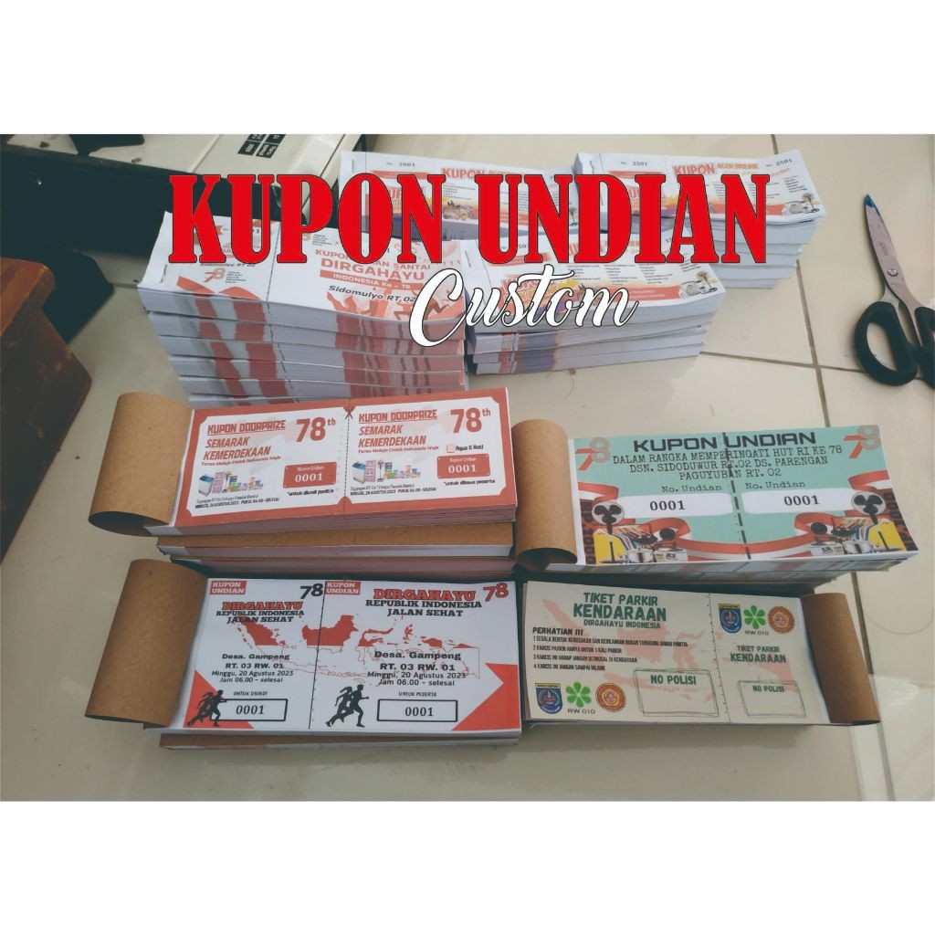 Jual Cetak KUPON UNDIAN/ KARCIS PARKIR/ KUPON JALAN SEHAT / TIKET SOBEK ...