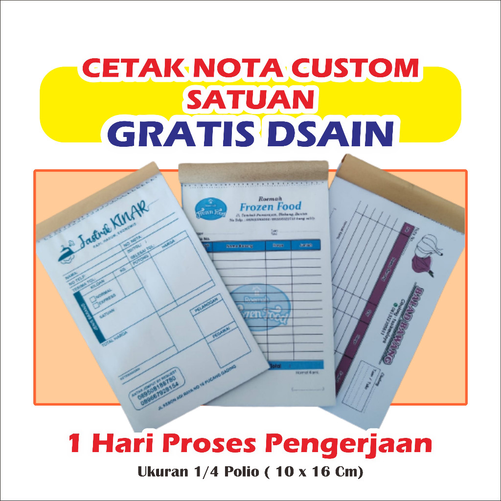 Jual Cetak Cetak nota faktur invoic surat jalan custom logo nama usaha ...