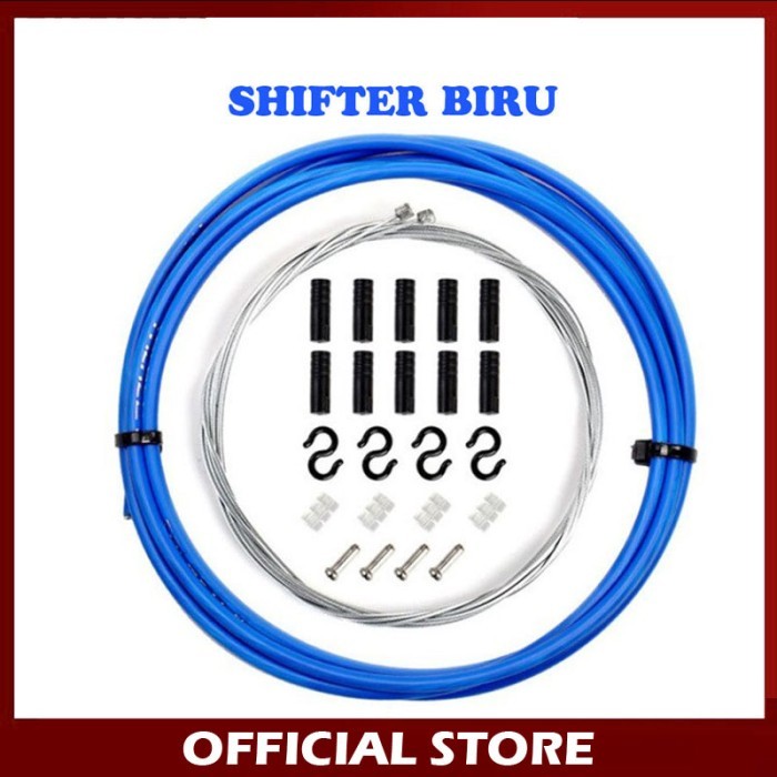Jual TRLREQ Kabel Shifter Sepeda Luar Dalam Outer Inner Cable Set Biru ...