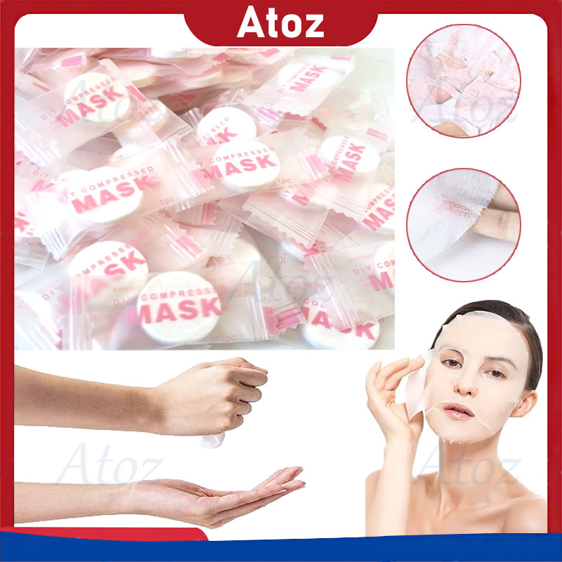 Jual compressed paper mask sheet tisu kertas mini/Portable Travel ...