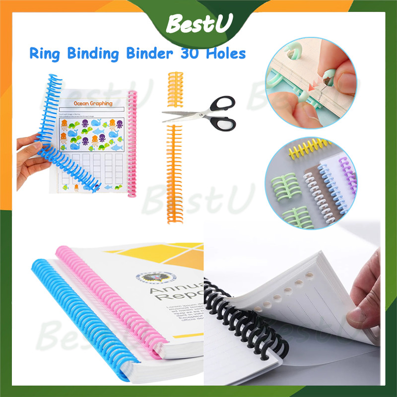 Jual DIY Ring Binding Binder Loose Leaf/ 30 lubang Spiral Bahan Plastik ...