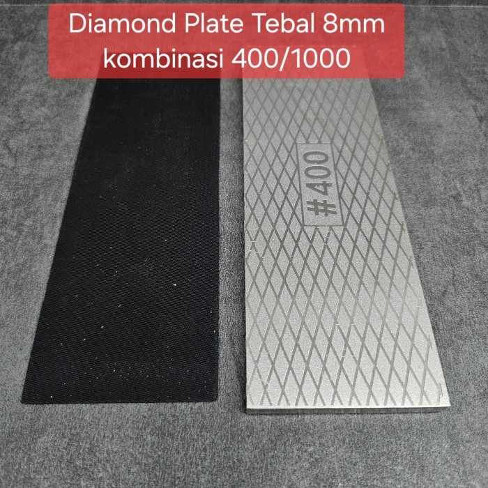 Jual Batu Diamond Sharpening Plate Tebal 8mm Double 400/1000 Lapping ...