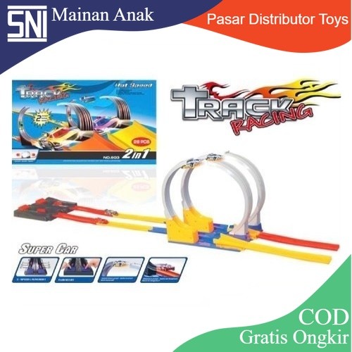 Jual Track Racing Mainan Anak Track 2 Jalur Lintasan balap Diecast ...