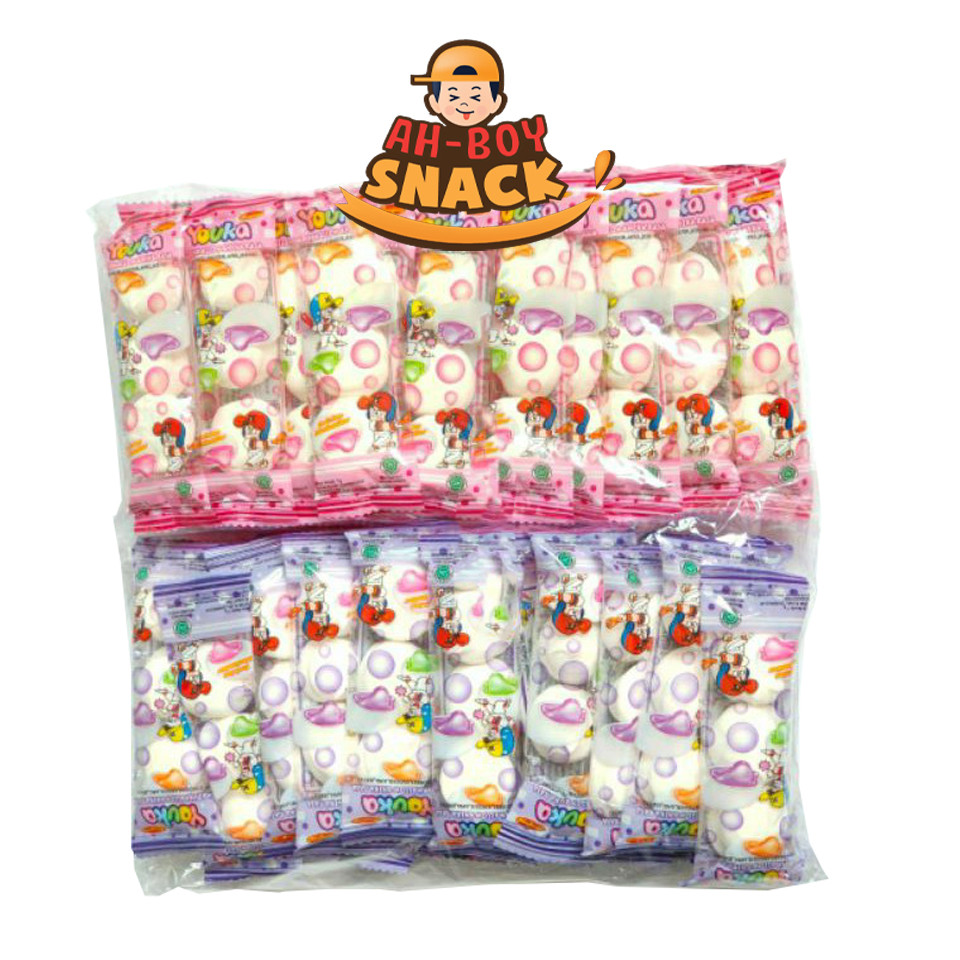 Jual YOUKA MARSHMALLOW BULAT 1 PAK ISI 20 SACHET - AHBOY SNACK | Shopee ...