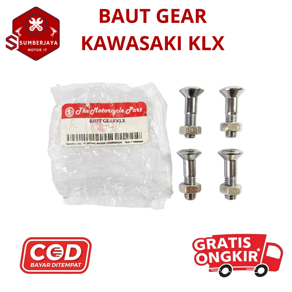 Jual Baut Gear Assy Belakang KLX Nikel / Baut Gir Belakang Kawasaki KLX ...