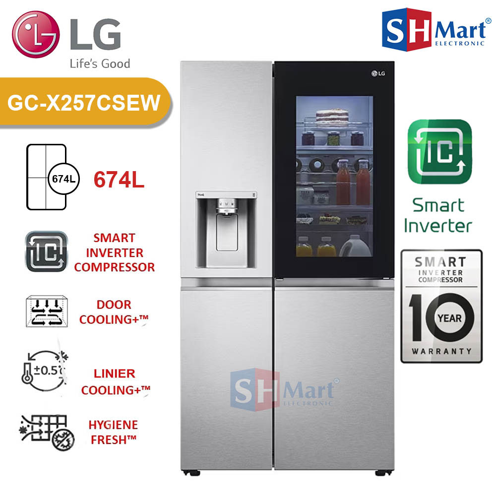 Jual KULKAS SIDE BY SIDE LG KAPASITAS 674 LITER GCX257CSEW / GC-X257CSEW DOOR IN DOOR WITH ...