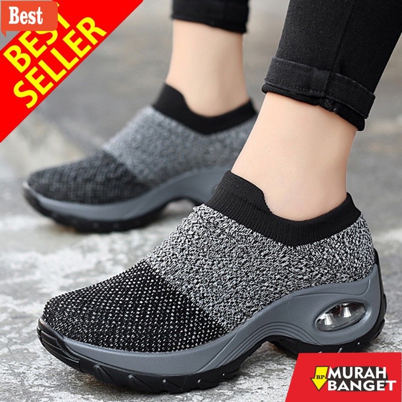 Jual sepatu sneakers wanita original QINGSHUI Sepatu Kets Slip on ...