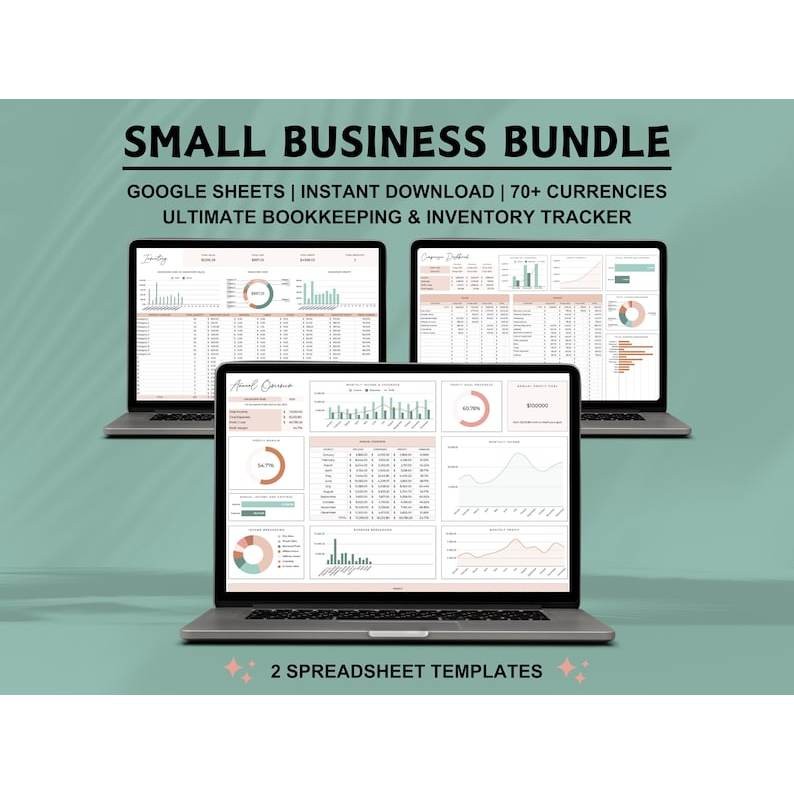 Jual Small Business Bundle Bookkeeping Spreadsheet Inventory Tracker ...