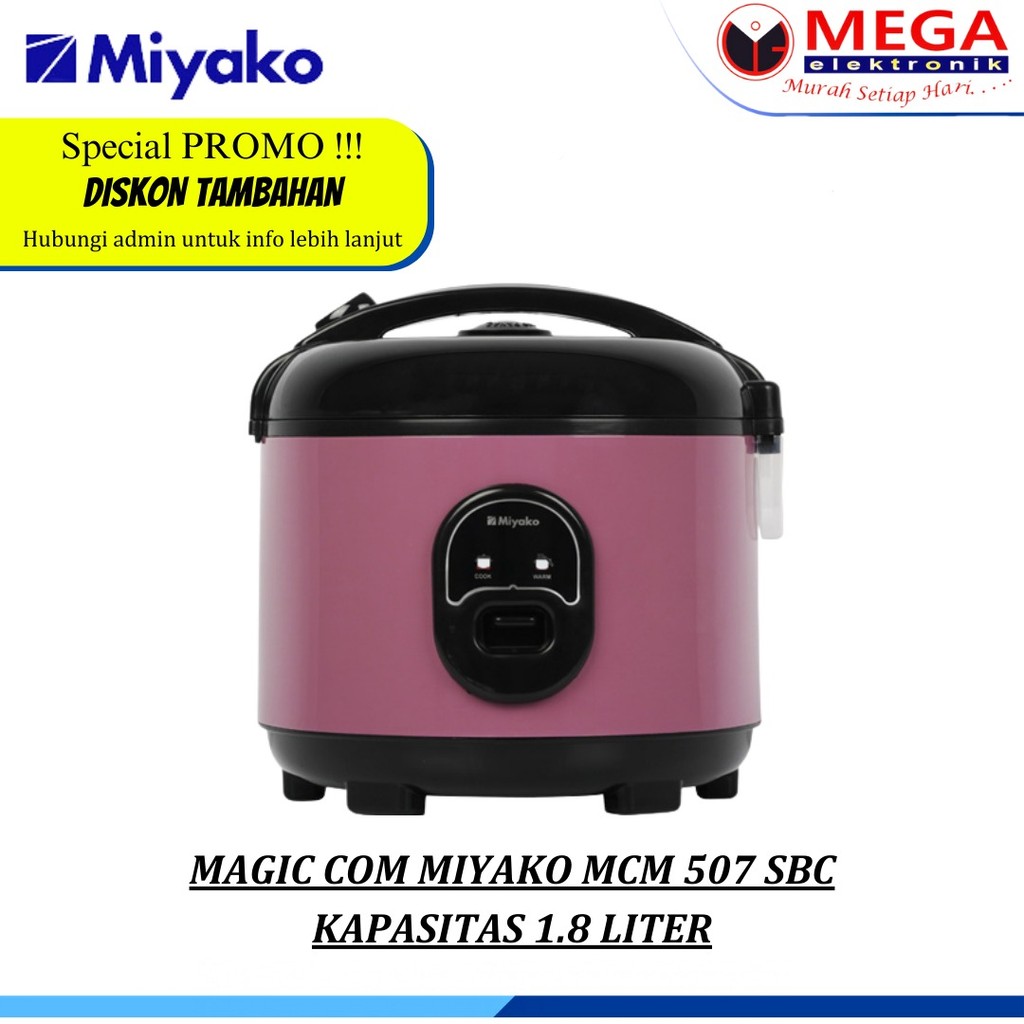Jual MAGIC COM MIYAKO MCM-507 SBC KAPASITAS 1.8 LITER | Shopee Indonesia