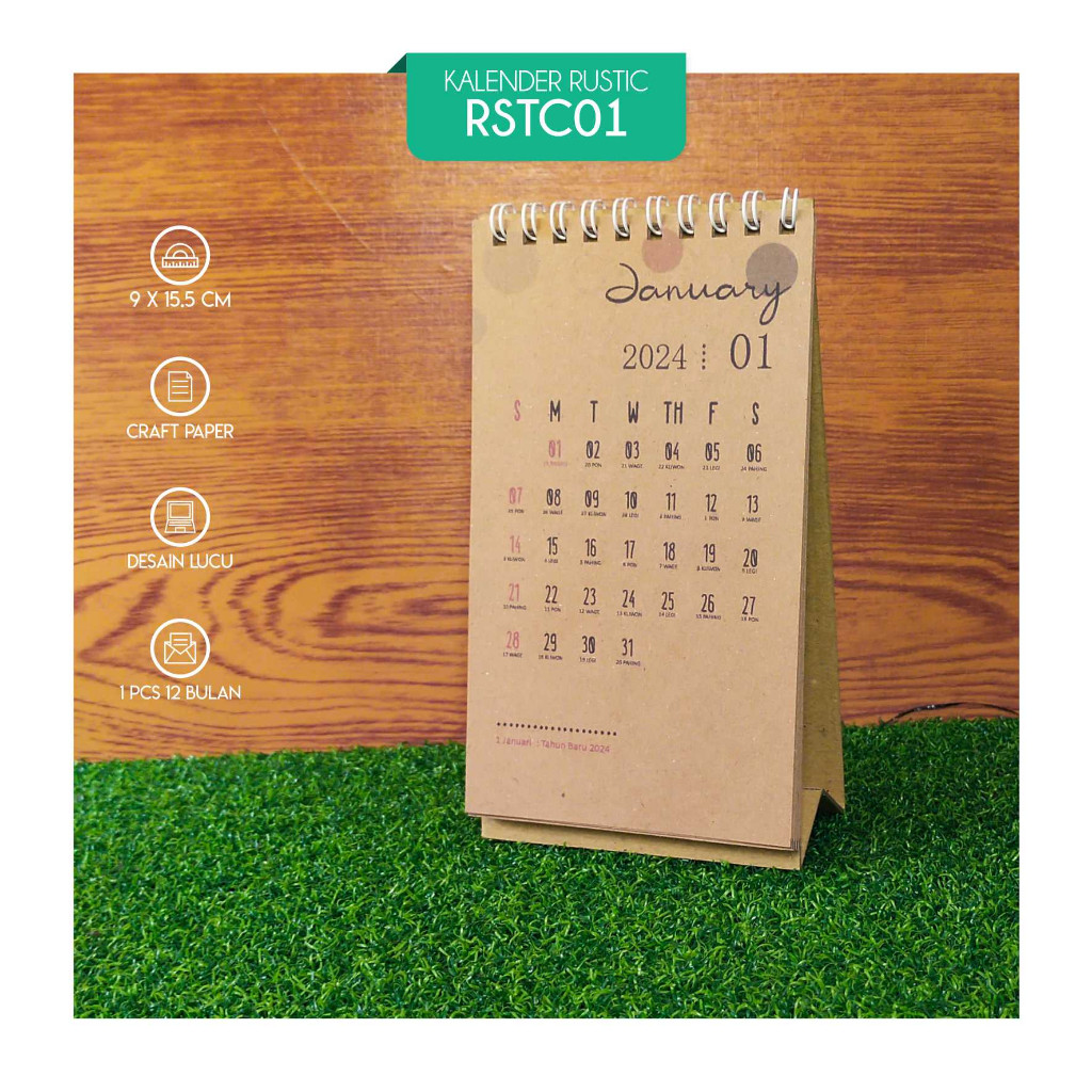 Jual KALENDER 2024 MEJA RUSTIC MINI - KALENDER MINI - KALENDER RUSTIC ...