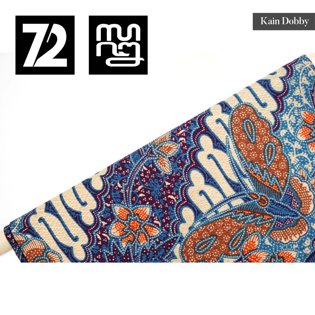 Jual KAIN BATIK PREMIUM Bahan Dobby Motif Kupu Pasren Warna Biru 725073 ...