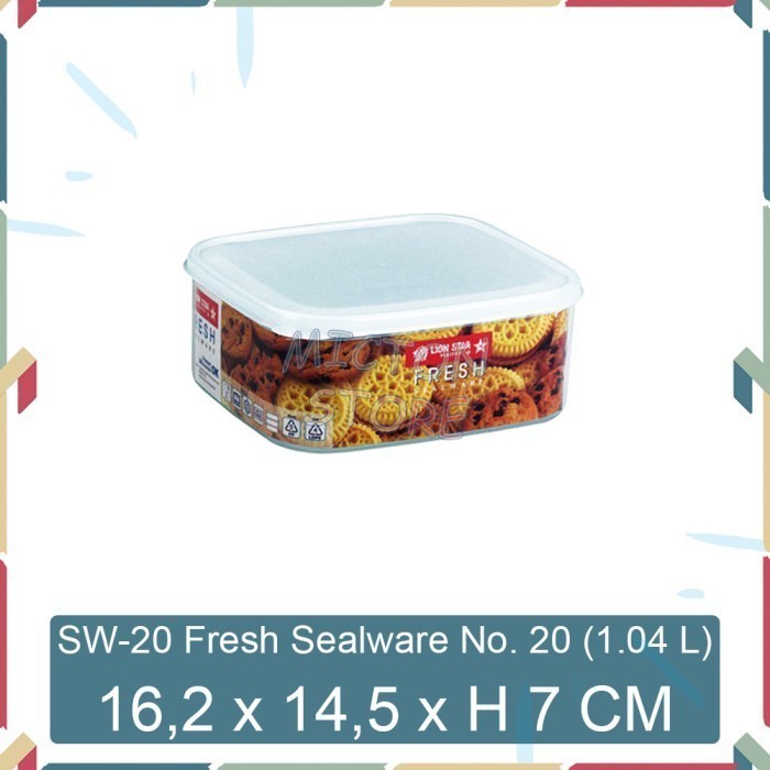 Jual BUNTON Lion Star SW-20 Fresh Sealware No. 20 1,04 L Wadah Persegi ...