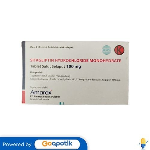 Jual Sitagliptin Hydrochloride Monohydrate Amarox 100 Mg Box 28 Tablet | Shopee Indonesia