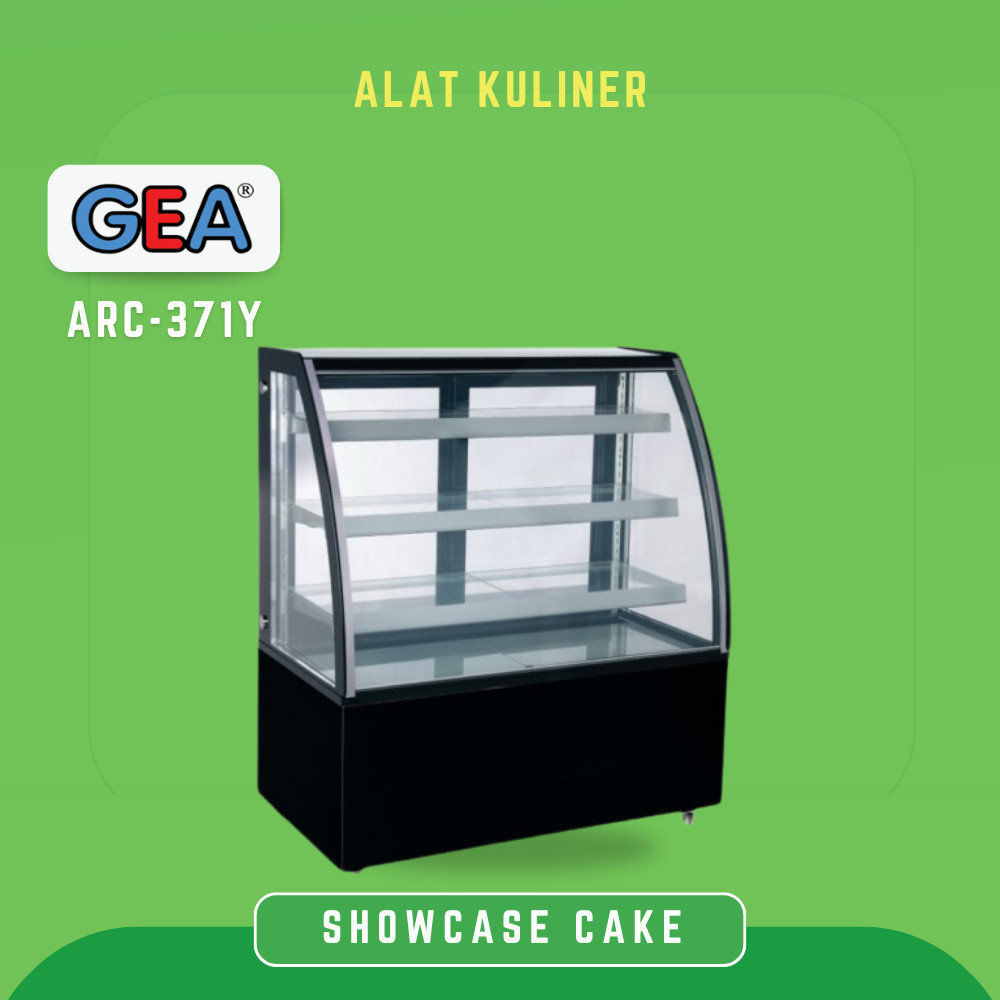 Jual GEA ARC 371Y ARC-371Y CURVED GLASS CAKE SHOWCASE KULKAS KUE 3 RAK ...