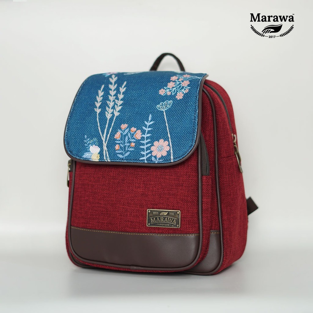 Jual MARAWA Binar - Naura Tas Ransel Wanita Backpack Tablet Merah ...