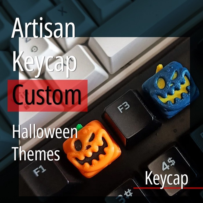 Jual Keycap Artisan HALLOWEEN Theme Mechanical Keyboard Keycaps OEM Cherry Pumpkin Ghost Cat ...