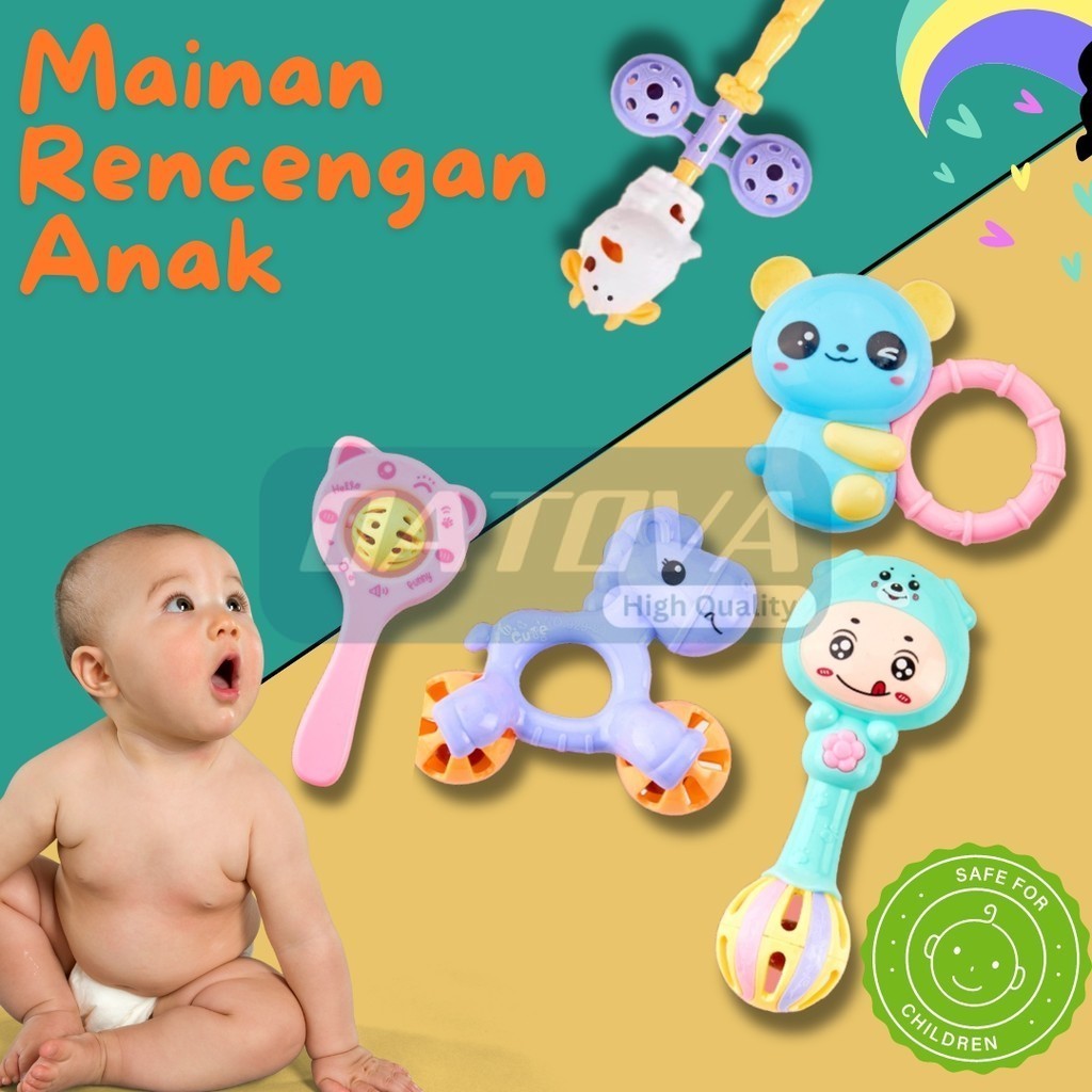 Jual QATOVA Mainan Bayi Genggam Rattle Stick Kerincingan Bunyi ...