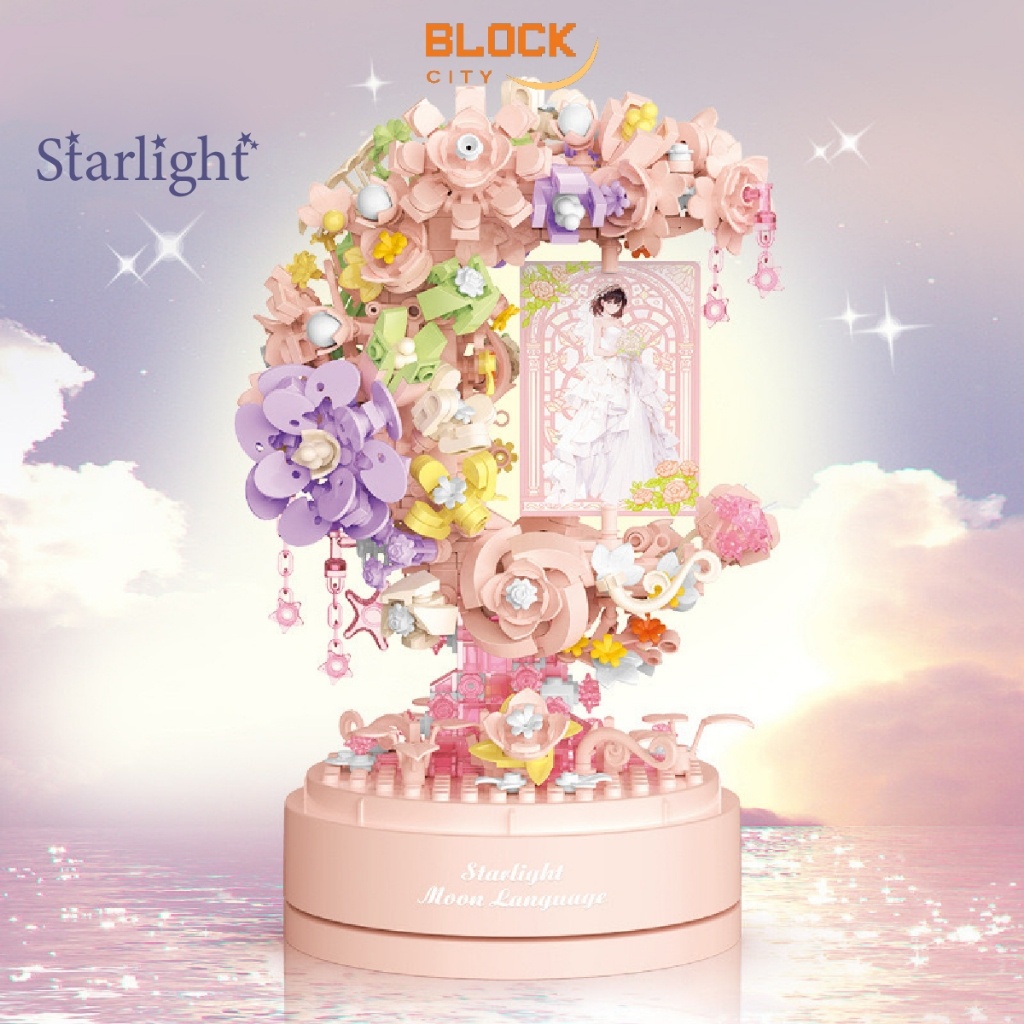 Jual PG67HH Block City-Balody Moon Flower Frame Puzzle Block Bricks ...
