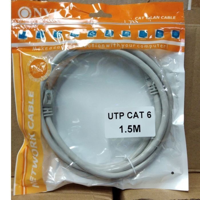 Jual NYK Kabel Lan UTP Cat6E 1.5m / Internet / Ethernet Cable 1.5 meter ...