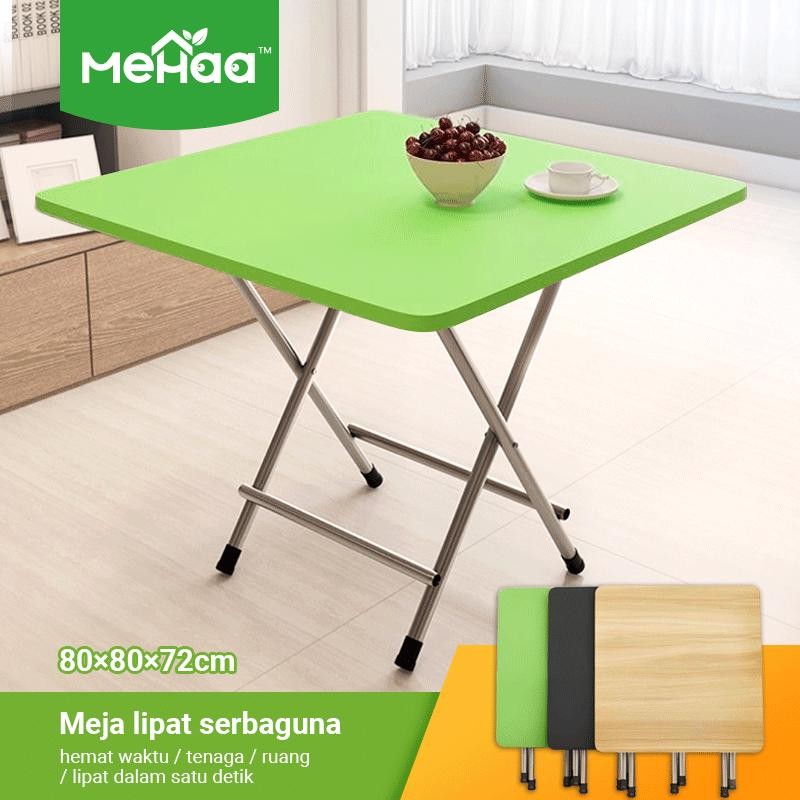 Jual [COD] Mehaa Meja Lipat Kayu 80x80 dan 60x40/Meja Makan Lipat/Meja Makan Portable/ Serbaguna ...