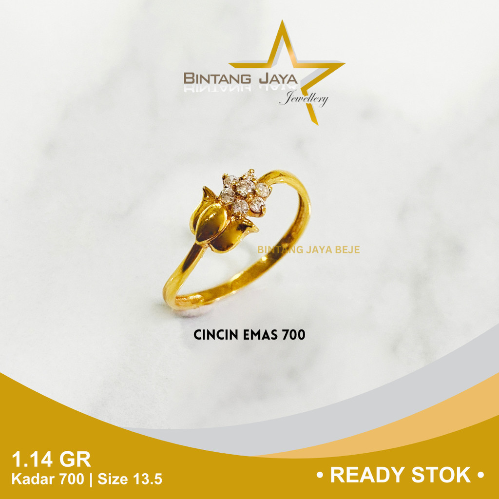 Jual Cincin Emas Kadar 700 16K Berat 1.14 gr gram Size Ukuran 13.5 ...